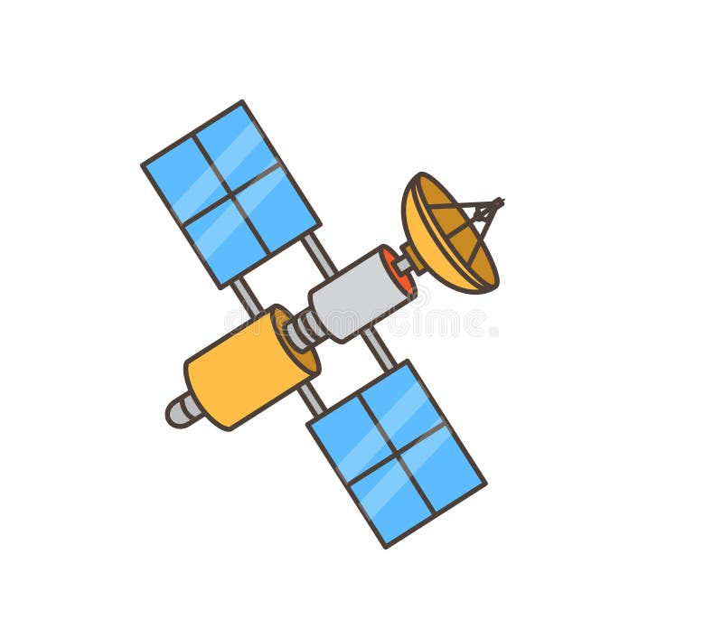 Space Satellite Machine Vector Illustration Stock Illustration ...