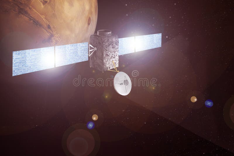 Space Satellite in Orbit the Planet Mars. Elements of this Image Were ...