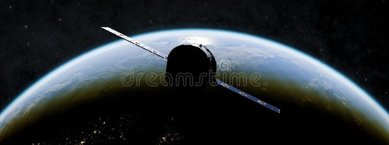3d Space Satellite Orbiting the Earth. Elements of this Image Furnished ...