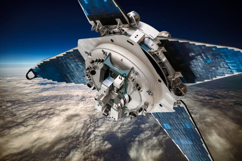 Space Satellite Orbiting the Earth. Elements of this Image Furnished by ...