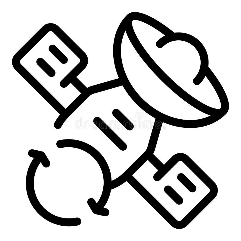 Space Satellite Orbiting Earth Transmitting Data Signal Stock ...