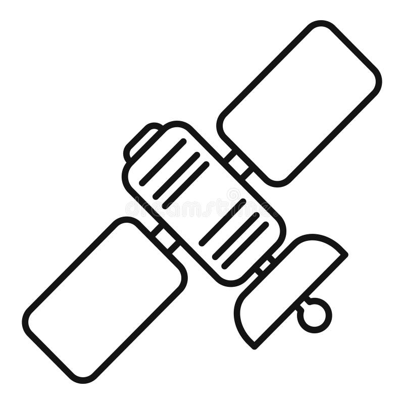 Space Satellite Orbiting Earth Transmitting Signal Icon Stock ...
