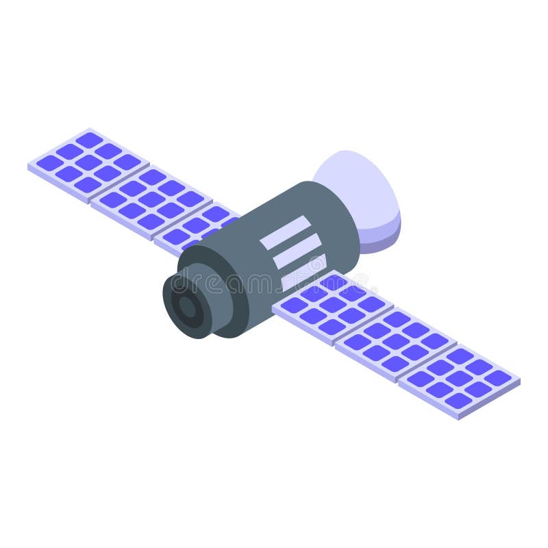 Space Satellite Orbiting Earth Transmitting Signal with Solar Panels ...
