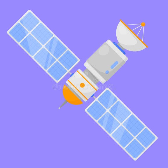 Space Satellite Vector Icon. Space Satellite Gps Vector Illustration ...