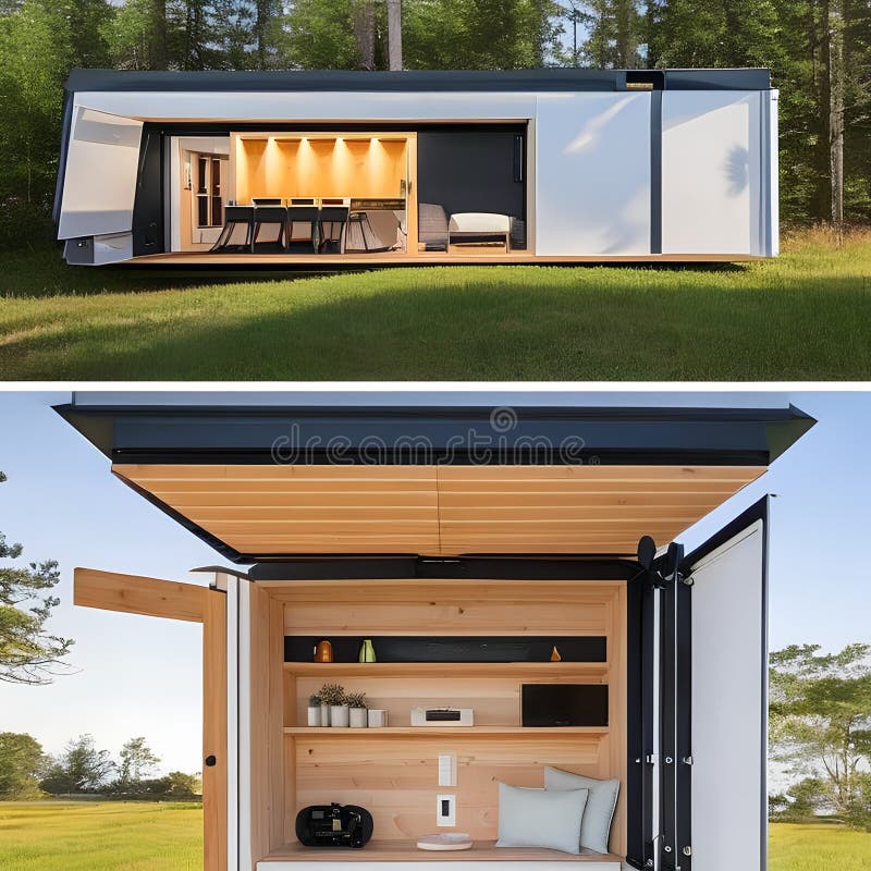 A Space-saving Tiny House with Clever Built-in Storage, Fold-out ...