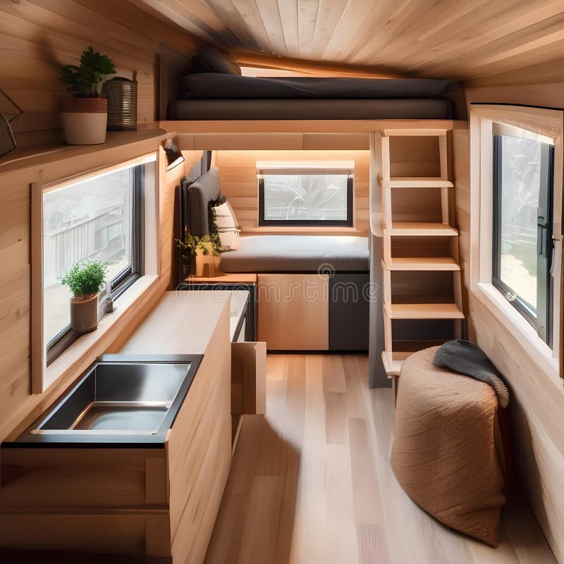 A Space-saving Tiny House Interior with Multifunctional Furniture and ...