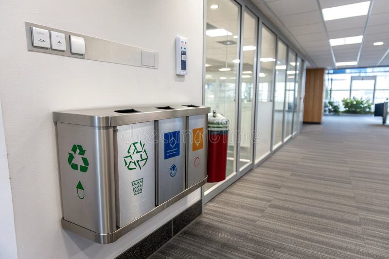 Wall-mounted recycling bin stock illustration. Illustration of ...