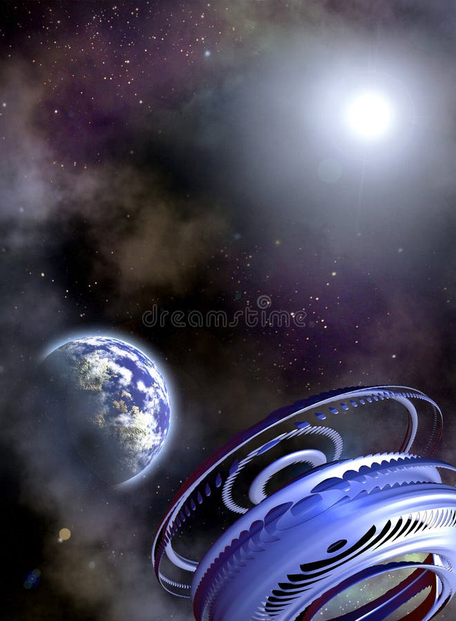 Space scenario II stock illustration. Illustration of light - 26058