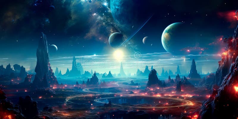 Space Scene with Celestial Bodies Space Showing the Beauty of Space ...