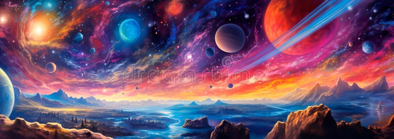 Space Scene with Celestial Bodies Space Showing the Beauty of Space ...