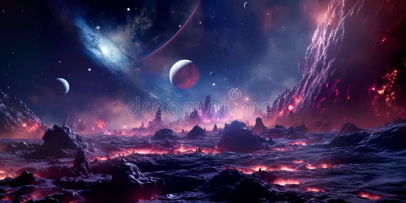 Space Scene with Celestial Bodies Space Showing the Beauty of Space ...