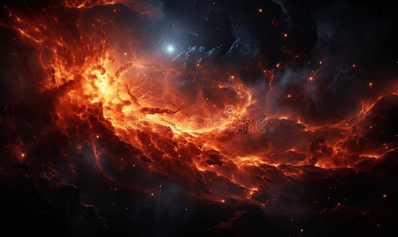 Dark Orange Space Filled with Stars Stock Image - Image of galaxy ...