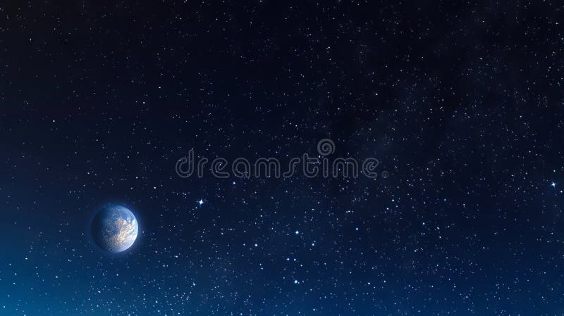 A Space Scene with the Earth and Stars Stock Photo - Image of universe ...