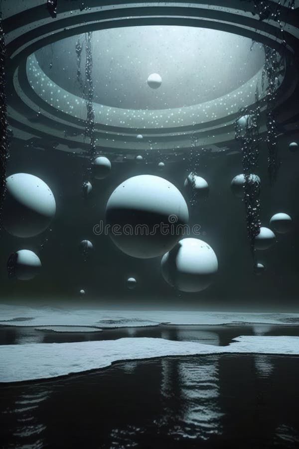 Multiverse. Many Spheres of the Universes on a Black Background Stock ...