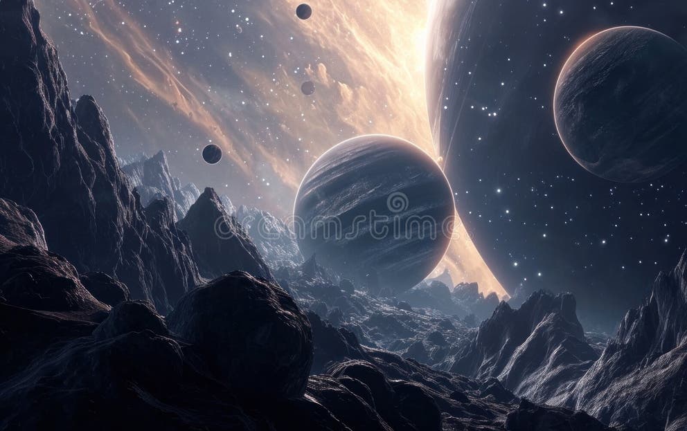 Space Scene Moving Planets in Space, Stock Photo - Image of exploration ...