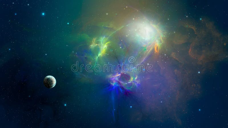 Colored nebula with stars stock illustration. Illustration of abstract ...