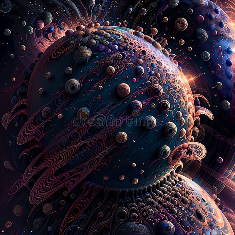 Space Scene with Planets in Foreground. Psychedelic Environment Stock ...