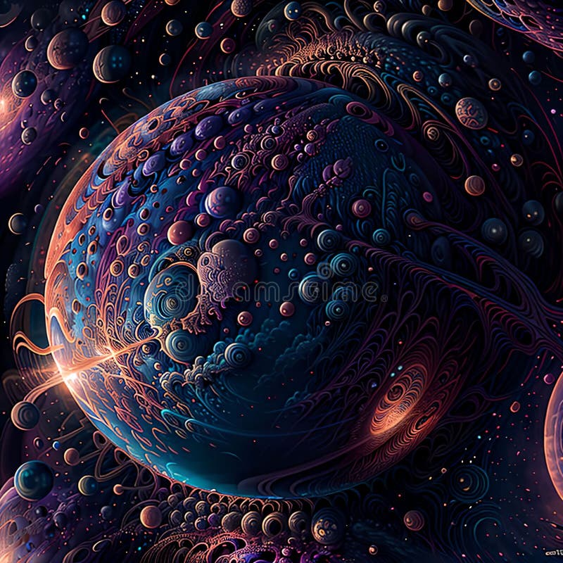Space Scene with Planets in Foreground. Psychedelic Environment Stock ...