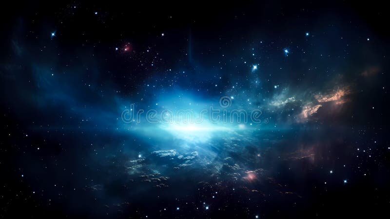 Distant Space. Infinity. Abstract Space Background with Nebula and ...