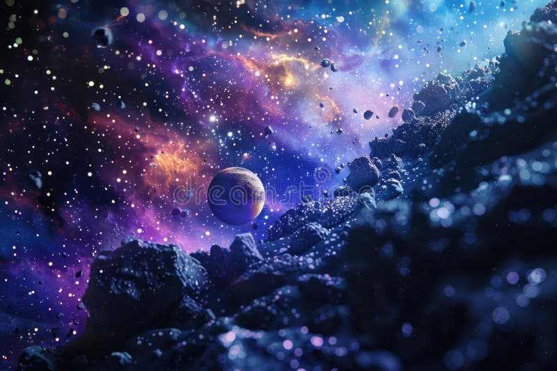 Space Scene with Planets and Stars Stock Image - Image of universe ...