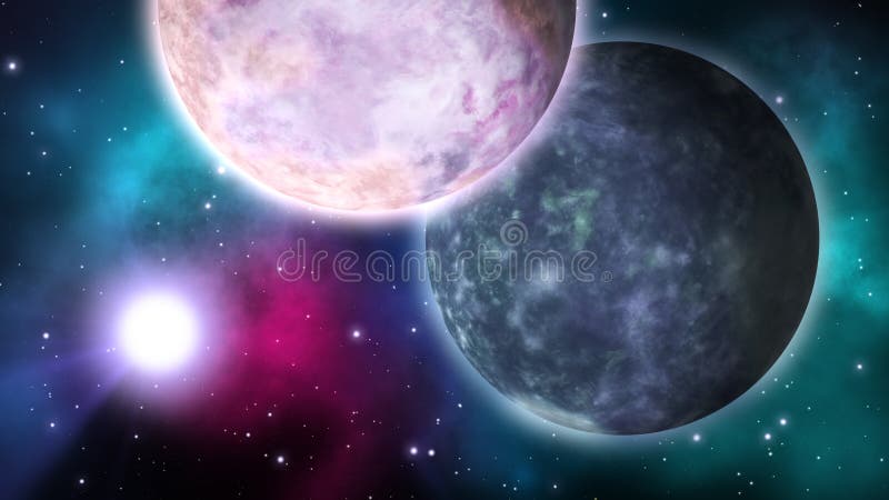 Rotating planets. Loop. stock video. Video of abstract - 120165223