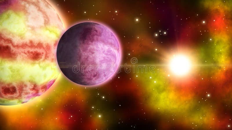 Rotating Planets in Space. Loop. Stock Video - Video of abstract ...