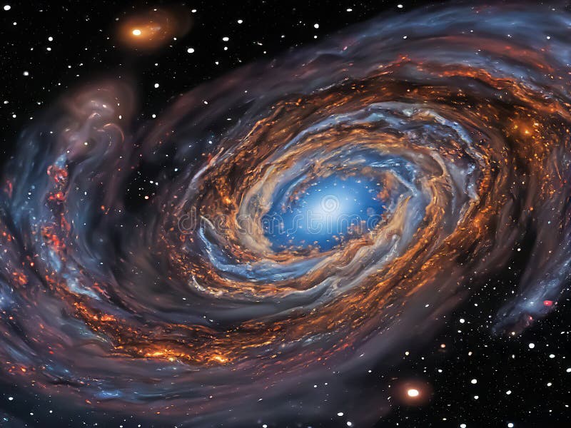 Space Scene with Stars in the Galaxy. Spiral Galaxy Stock Illustration ...