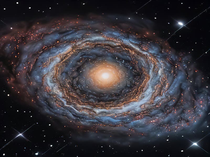 Space Scene with Stars. Spiral Galaxy in Deep Space Stock Illustration ...