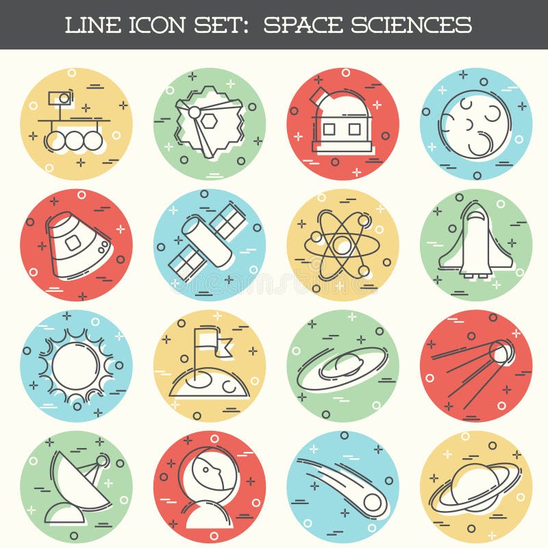 Space Science icon set stock vector. Illustration of astronomy - 94413450