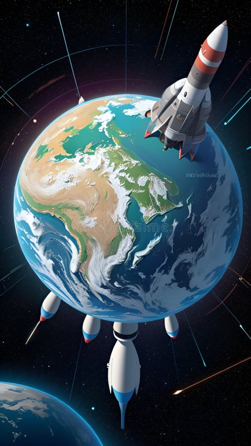 Astronaut Space Exploration Space Technology Cartoon Illustration Stock ...