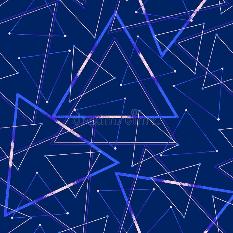 Space Seamless Patterns of Triangles. Geometrical Repeat Background ...