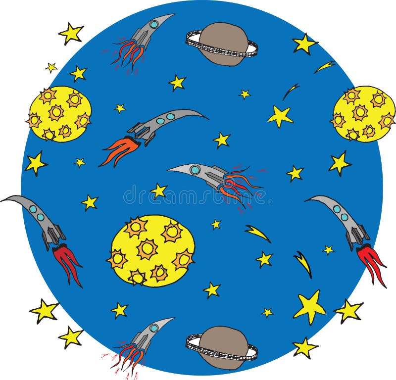 Space set picture stock vector. Illustration of pattern - 69642702