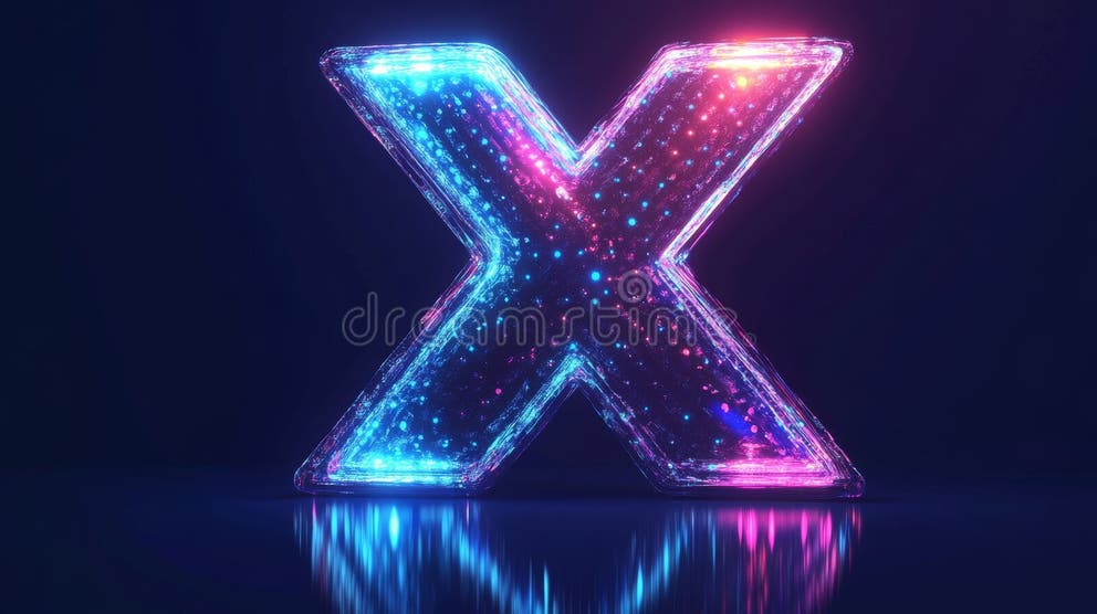 In Space, an X-shaped Star Stands for Navigation and Exploration. Stock ...