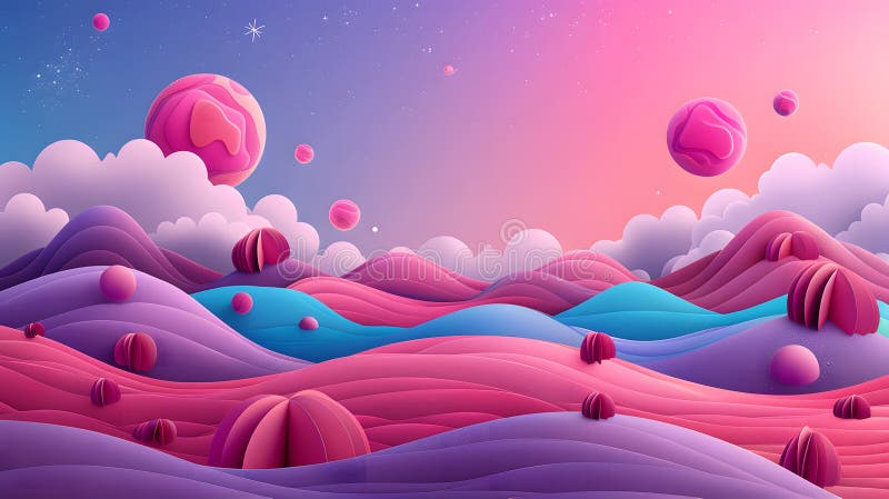 Space Shapes and Planets in Blue Purple Stock Image - Image of forever ...