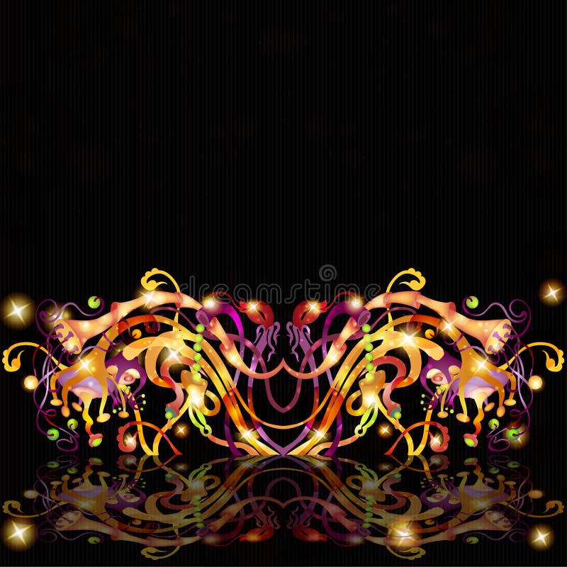 Space Shiny Banner Fantasy Black Background Stock Vector - Illustration ...