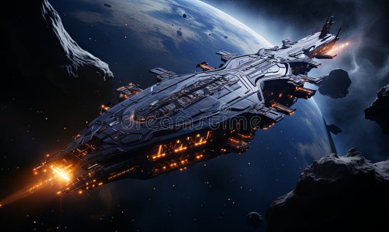 Space Ship Approaching Planet Stock Photo - Image of distant, travel ...