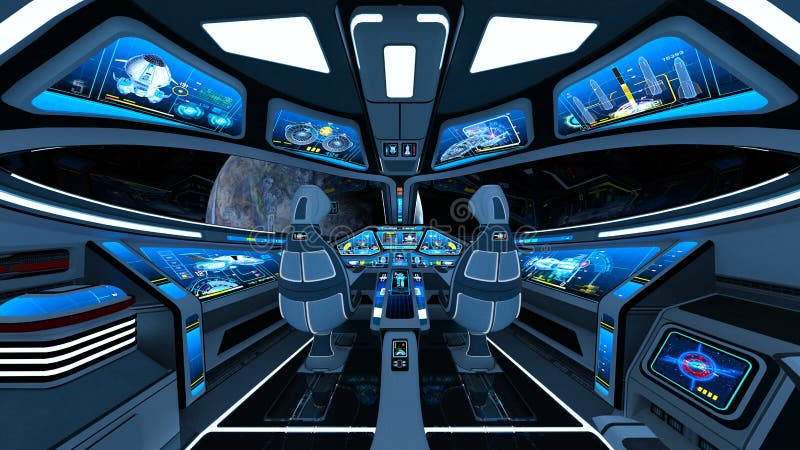 Space ship cockpit stock illustration. Illustration of control - 93380284