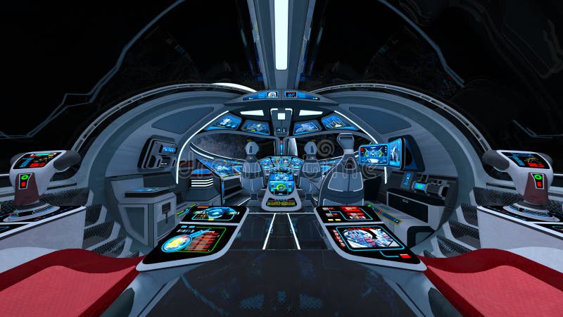 Space ship cockpit stock illustration. Illustration of cockpit - 93380394