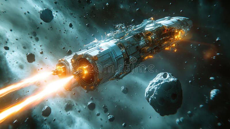 A Space Ship Flying through the Air, a Futuristic Concept Stock Image ...