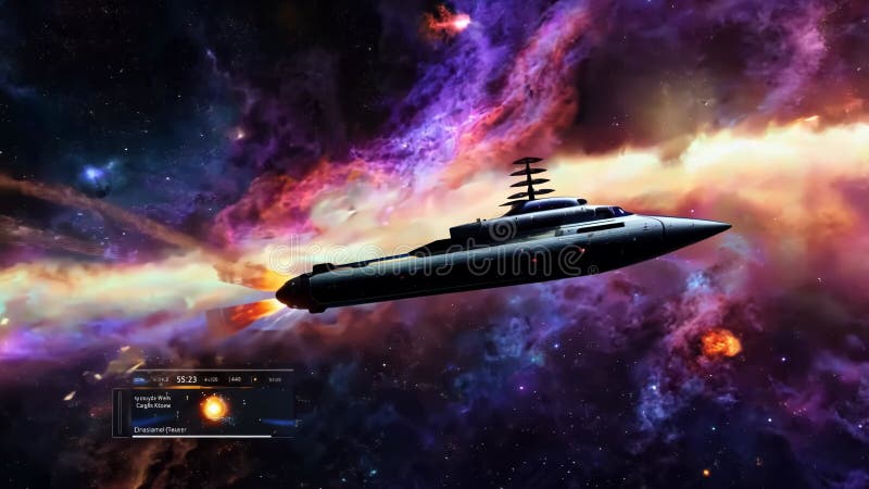 Space Ship Flying through the Galaxy, Future Technology and Sci-fi ...