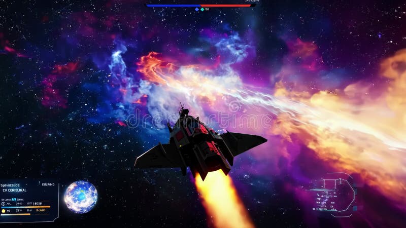 Space Ship Flying through the Galaxy, Future Technology and Sci-fi ...