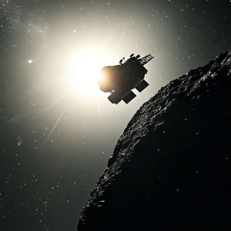 A Space Ship is Flying in the Sky Stock Illustration - Illustration of ...