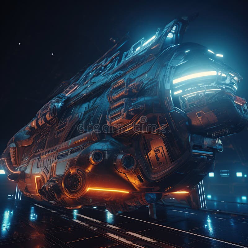 Space Ship Front with Glass Windshield. Generative Ai Stock ...