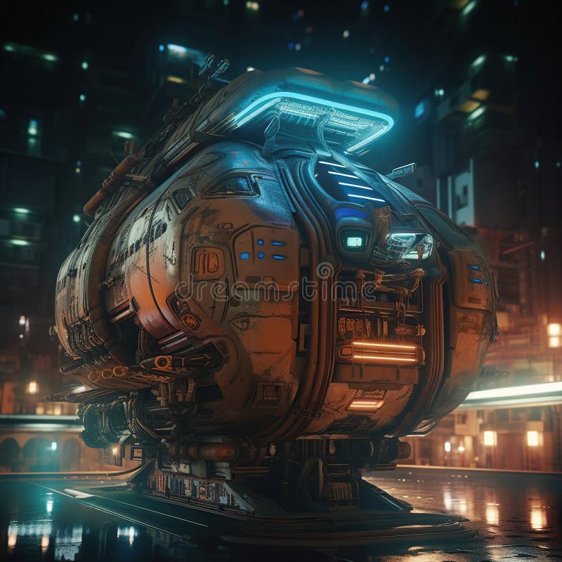 Space Ship Front with Glass Windshield. Generative Ai Stock ...