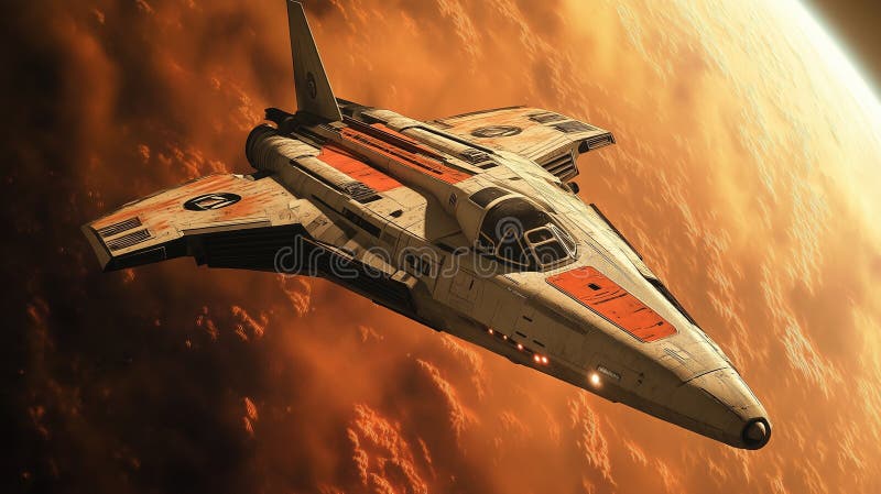 Space Ship, Futuristic Spaceship Science Fiction Style Stock Photo ...