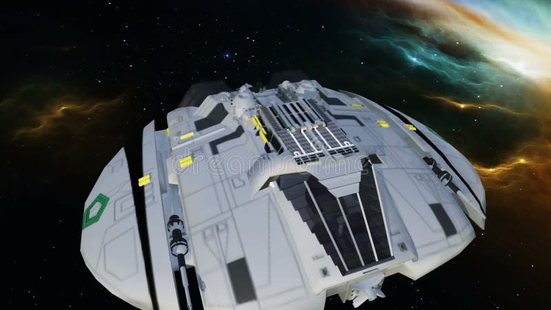 Big Space Ship in Orbit Above Planet Earth in 4k Stock Video - Video of ...