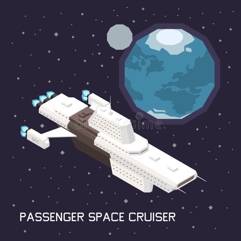 Space Ship Isometric Composition Stock Vector - Illustration of concept ...