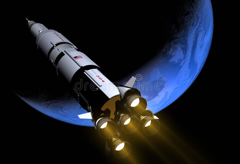 Space Shuttle Solid Rocket Boosters Separation Stock Illustration ...