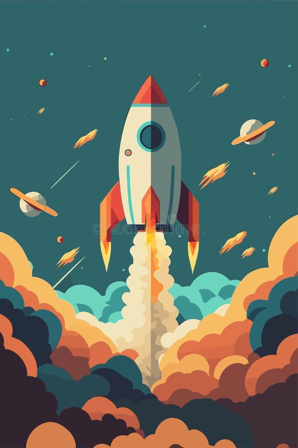 Rocket Ship Flying Over Earth Stock Illustrations – 96 Rocket Ship ...