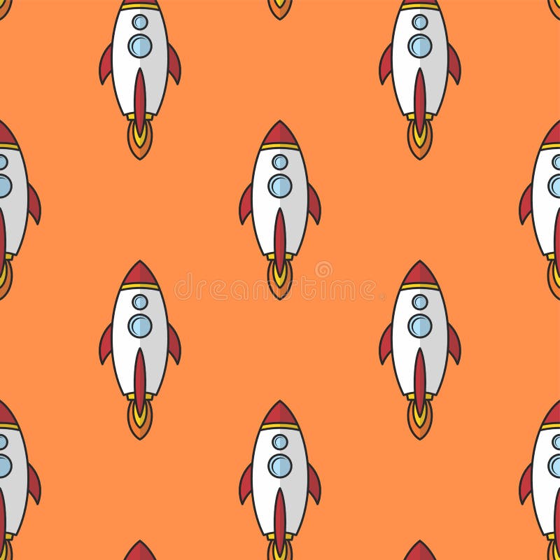 Space Ship Rocket Shuttle Cartoon Art Stock Vector - Illustration of ...